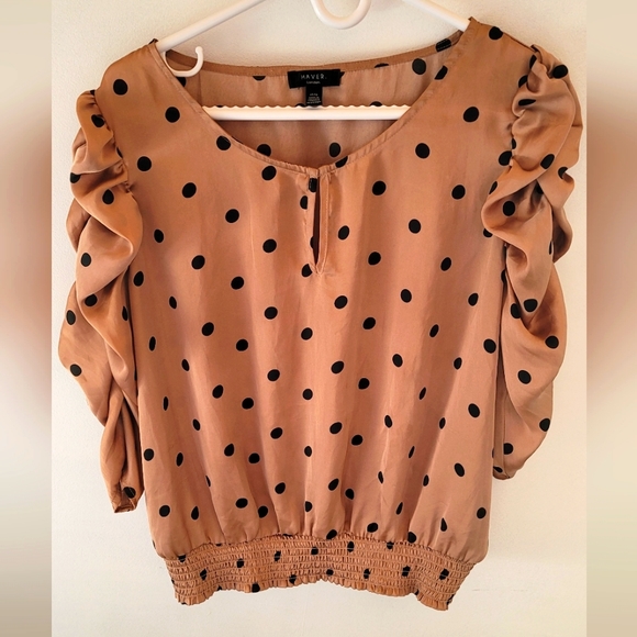 Haver London | Tops | Haver London Frilly Polka Dot Top | Poshmark